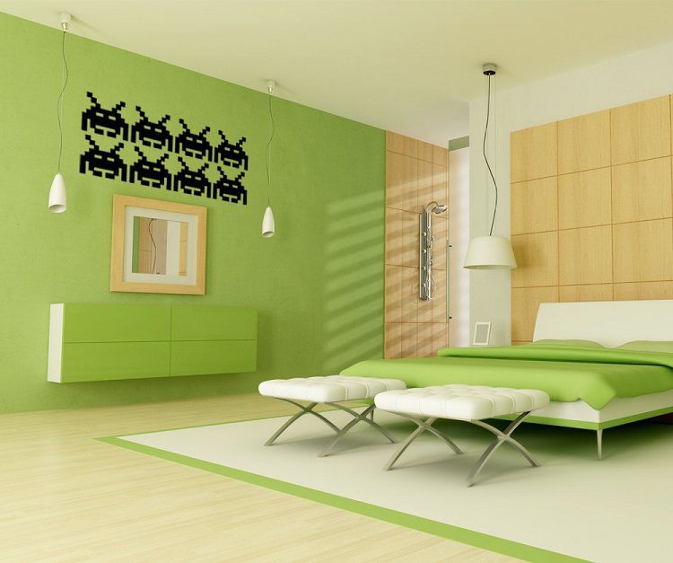 Space Invaders : stickers décoration intérieure retrogaming