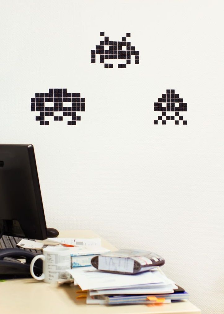 Space Invaders : stickers décoration intérieure retrogaming