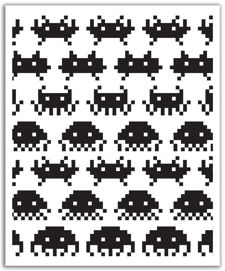 Space Invaders : stickers décoration intérieure retrogaming