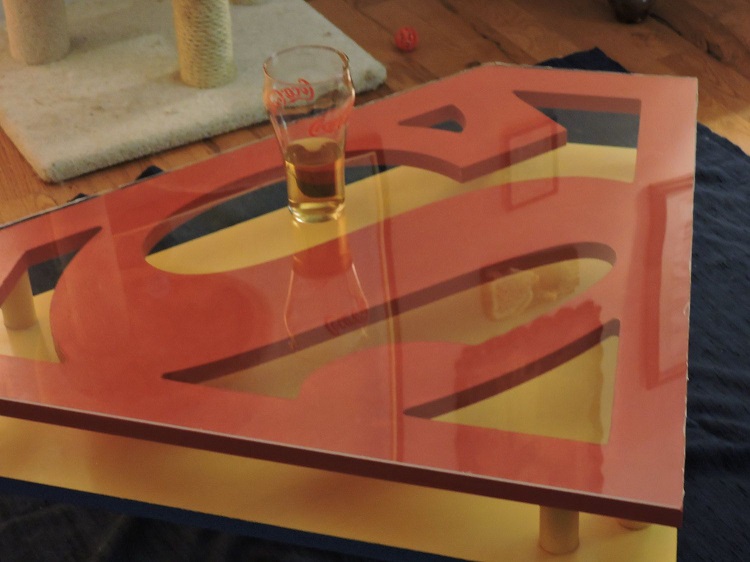 Table basse Superman logo 3D
